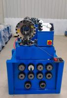 China 2 Inch Crimping Range Up To 64 mm Blue Color 220V/240V/380V/415V Voltage Hydraulic Hose Crimping Machine Button Control Systerm With Fast Change Mould Tool And Rack And 10 Interchangeable Dies for sale