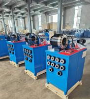 China 2 Inch 600T 31.5Mpa Rubber Hose Crimping Machine Higher Model Blue Color 3kw Motor Button Control Systerm 220v/240v/380v/415v Voltage With 6-51mm Crimping Range And 10 Interchangeable Dies for sale
