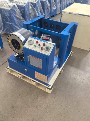 China 2 Inch Crimping Range Up To 64 mm Blue Color 220V/240V/380V/415V Voltage Hydraulic Hose Crimping Machine Button Control Systerm With Fast Change Mould Tool And Rack And 10 Interchangeable Dies for sale