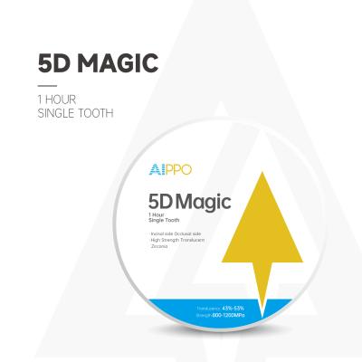 China 5D Magic Dental Zirconia Blocks Natural Translucency High Flexural Strength for sale