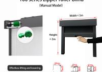 China 100 Series Manual Operation Zipper Roller Blind with No Power Supply Required and 20,000 Push-Pull Cycles for sale