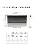 China Outdoor Wind‑Proof Zipper Roller Blind 60 Series, Compact Aluminum Side Rail, Single Layer Fabric for sale