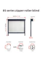 China 85 Series Zipper Wind‑Resistant Roller Blind for sale