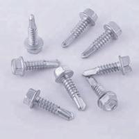China Carbon Steel 1022 zinc plated hex washer head self drilling screw for sale