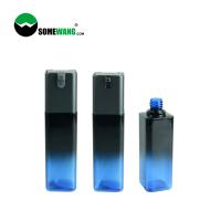China Luxury 100ml Square PETG Plastic Bottle Blue Skincare Packaging Container Lotion Pump Bottle for sale