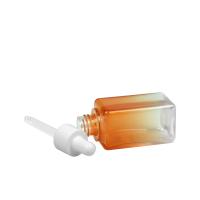 China 50ML Gradient PETG Cosmetic Bottle Square 20/410 Essential Oil Bottle Packaging for sale