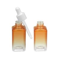 China 50ML Gradient PETG Cosmetic Bottle Square 20/410 Essential Oil Bottle Packaging for sale