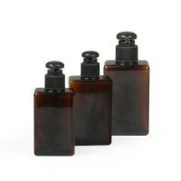 China 100ml 200ml  250ml Petg Cream Jar 24/410 Square Amber Shampoo Bottle for sale