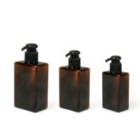 China 100ml 200ml  250ml Petg Cream Jar 24/410 Square Amber Shampoo Bottle for sale