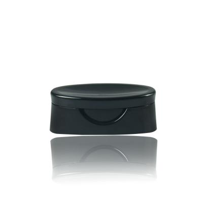 China 24/400 Black Flip Top Cosmetic Plastic Bottle Cap For Shampoo for sale