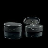 China 24/400 Black Flip Top Cosmetic Plastic Bottle Cap For Shampoo for sale