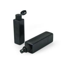 China 120ml 240ml PET Cosmetic Bottle Black Square Plastic 4oz 6oz for sale