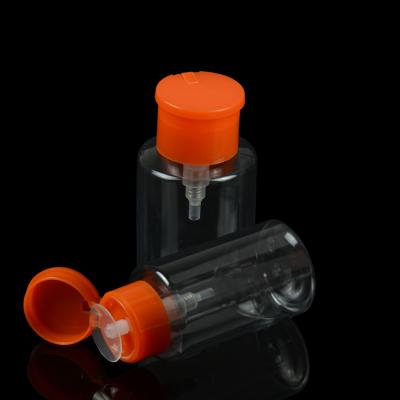 China 3.3oz 100ml PET Cosmetic Bottle Nail Polish Remover Bottle With Polish Remover Pump for sale