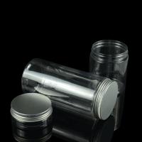 China 250g Screw Cap Plastic PET Plastic Jars Cookie Plastic Food Storage Jars With Metal Cap for sale