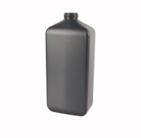 China 950ml 32/410 PE Cosmetic Bottle Flat Square HDPE Skin Care Pump Bottle for sale