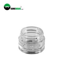 China 8ml Thick Wall Clear Round PET Plastic Cosmetic Jar Packaging Black Lid For Eye Cream for sale