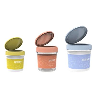 China 8oz 16oz 20oz Empty Plastic PP Cosmetic Cream Jar Packaging With Lock Flip Cap for sale