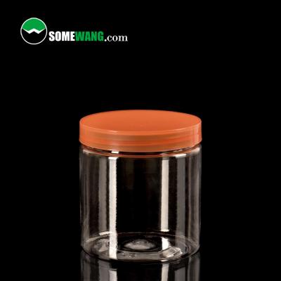 China 250ml Smooth Surface Plastic Clear Jars Cosmetic Food Grade Plastic Jars for sale