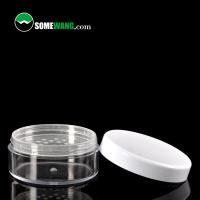 China 24g Clear Empty Loose Powder Container Round Makeup Reusable Plastic Jar Travel Size for sale