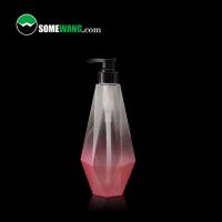 China 300ml / 500ml / 750ml Custom PETG Rhombic Cylinder Bottle Sets For Shampoo for sale
