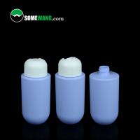 China Customized Color HDPE Flat Shoulder Round Bottom Bottle Cosmetic 300ml 400ml Lotion Packaging for sale
