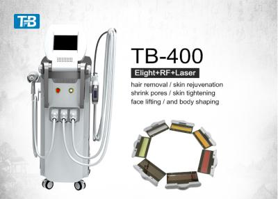 China Multifunction Super Vertical E-light IPL RF SHR Hair Removal Machine / Nd Yag Laser System for sale