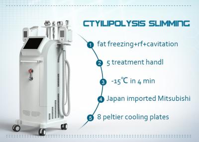 China Vacuum Cavitation Cryolipolysis Slimming Machine With 5 Cryo Handles 1800W for sale