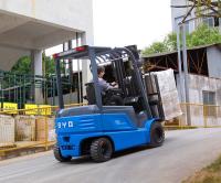 China BYD CPD35 3 Ton Electric Forklift with Two Stage Mast 80V 200Ah Battery for sale