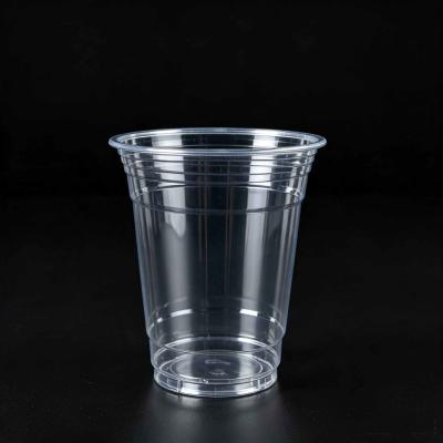 China OEM 16oz PET Bubble Tea Cups Disposable with 98mm Wide Mouth for Boba Cold Drinks for sale