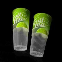 China Scuff Resistant Colored 500ml PP Torch Cups With In Mold Labeling For Beverage Brands for sale