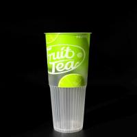 China Scuff Resistant Colored 500ml PP Torch Cups With In Mold Labeling For Beverage Brands for sale