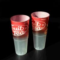 China Colored 90mm 500ml PP Torch Cups With In Mold Labeling For Beverage Packaging for sale