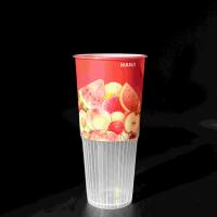 China Colored 90mm 500ml PP Torch Cups With In Mold Labeling For Beverage Packaging for sale