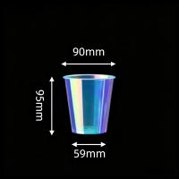 China 360ml IML Plastic Cups Rainbow Brightening In Mold Label PP Cups For Trendy Drinks for sale
