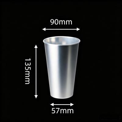 China Scratch Resistant 500ml Metallic In Mold Label PP Cups For Flagship Milk Tea Coffee for sale