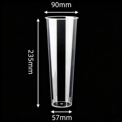 China Extra Tall Transparent PP Injection Molded Cups 90mm 1000ml for Beverage Packaging for sale