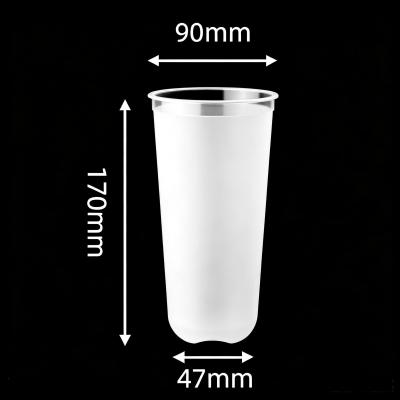 China Frosted PP Plastic Cups 90mm Tall 700ml Injection Cups for Large Capacity Beverage Service for sale