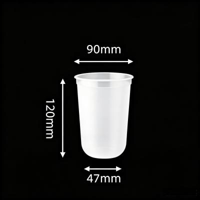China Thickened Frosted 90mm Disposable PP Cups 500ml U Shaped Design for Hot and Cold Drinks for sale