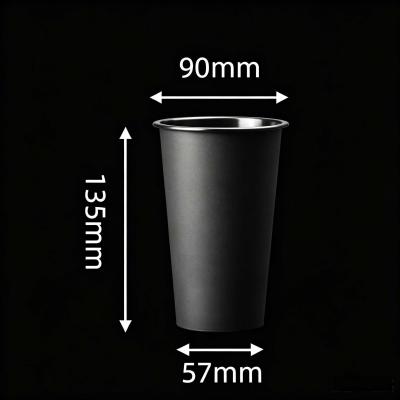 China 500ml Black Color PP Plastic Cups for Trendy Milk Tea Iced Coffee and Promotional Drink Campaigns for sale