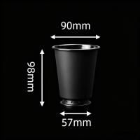 China 360ml Black PP Injection Cups for Specialty Coffee Brown Sugar Drinks and Café Branding for sale