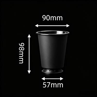 China 360ml Black PP Injection Cups for Specialty Coffee Brown Sugar Drinks and Café Branding for sale