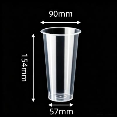 China 600ml Clear PP Injection Cups for Best-Selling Milk Tea Iced Coffee and Fruit Drinks for sale