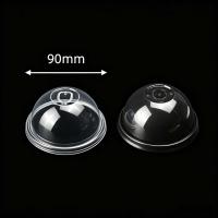 China 90mm Diameter PP Cup Lids Injection Molded Semi Circular for Tea Packaging for sale