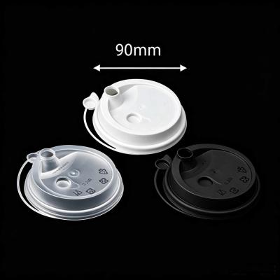 China 90mm Matte Anti Leak Seamless PP Cup Lids for Takeaway Tea and Beverage Packaging for sale