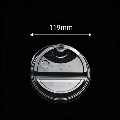 China Wide Mouth 119mm PP Support Cup Covers Raised Structure for Beverage Packaging for sale