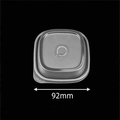 China 92mm Semi Transparent Black Square PP Cup Lids for Coffee Tea and Beverage Cups for sale