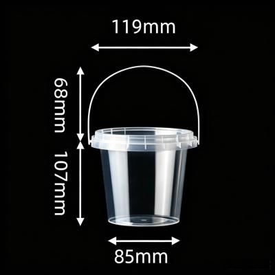 China 119mm Wide Opening Custom Printed Plastic Cups 700ml Fruit Cup For Dessert Drinks for sale