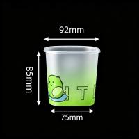 China 500ml Fresh Fruit Tea Square PP Cups with 92mm Wide Opening for Fruit Pieces for sale