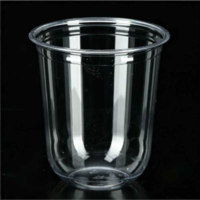 China 90mm U Shaped Rim PLA Compostable Cups 12oz 360ml Custom Branding For Cold Drinks for sale