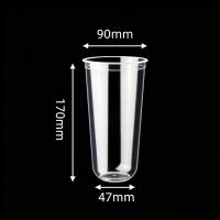 China 700ml Thickened U Shaped PP Disposable Cup For Jumbo Fruit Tea Loaded Milk Tea for sale